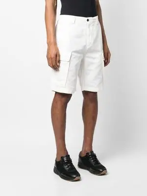 C.P. COMPANY Logo-plaque Cargo Shorts - White