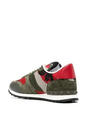 Valentino Garavani Camouflage Rockrunner Low-top Sneakers - Green