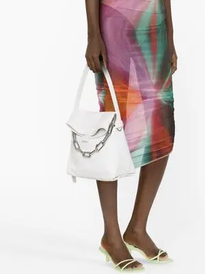 Off-White Booster Leather Shoulder Bag - White