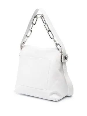 Off-White Booster Leather Shoulder Bag - White