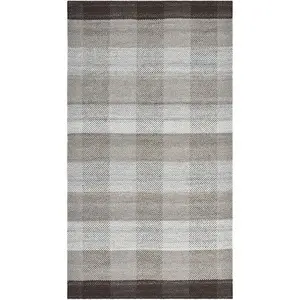 SOLO RUGS Carrie Handmade Wool Blend Area Rug - Brown