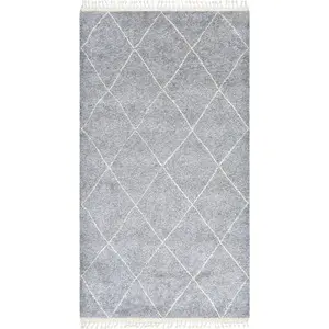 SOLO RUGS Wallis Handmade Wool Blend Area Rug - Grey
