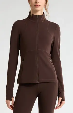Zella Studio Luxe Performance Jacket - Brown Mole