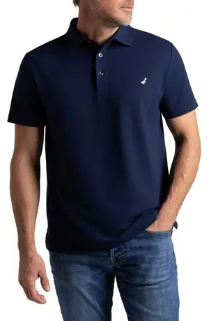 HYPERNATURAL El Capitán Classic Fit Supima® Cotton Blend Piqué Golf Polo - Midnight Navy