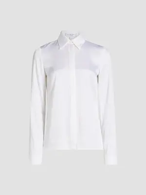 Michael Kors Hansen Charmeuse Shirt - Optic White