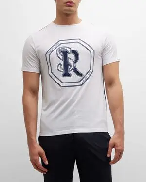 Stefano Ricci Men's Embroidered Logo T-shirt - White