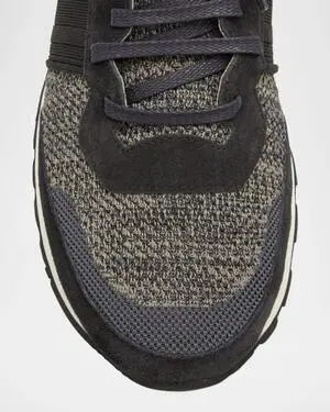 Brioni Knit Runner Sneakers - Black Blue