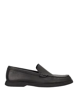 Women's Leather Moc-Toe Loafers