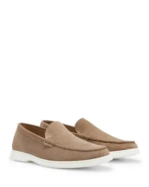 BOSS Sienne Slip On Moc Toe Loafers - Medium Beige
