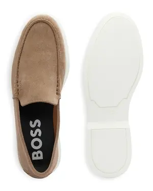 BOSS Sienne Slip On Moc Toe Loafers - Medium Beige