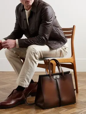 Berluti Luti 38 Venezia Leather Tote Bag