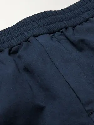 Sunspel Straight-leg Cotton And Linen-blend Drawstring Trousers