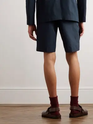 SLOWEAR Straight-leg Seersucker Shorts