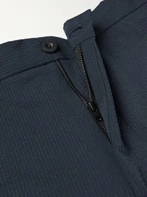 SLOWEAR Straight-leg Seersucker Shorts