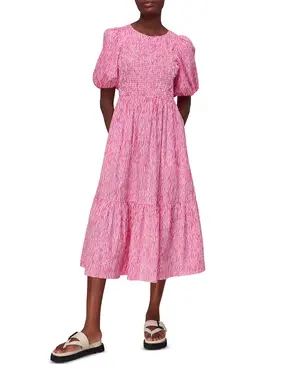 Whistles Uneven Lines Midi Dress