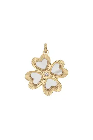 JANE WIN Lucky In Love Clover Pendant - Gold