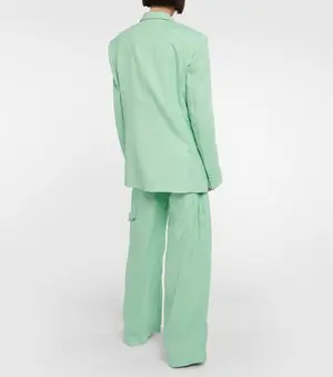 Stella McCartney Double-breasted Linen-blend Blazer