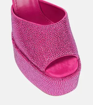 Paris Texas Marina Embellished Platform Sandals - Pink