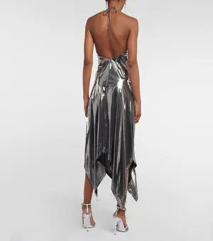 Alexandre Vauthier Halterneck Midi Dress - Metallic
