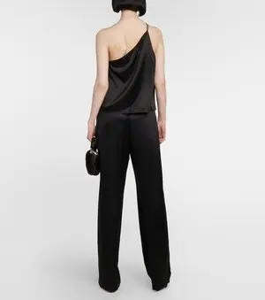 THE SEI One-shoulder Silk Satin Top