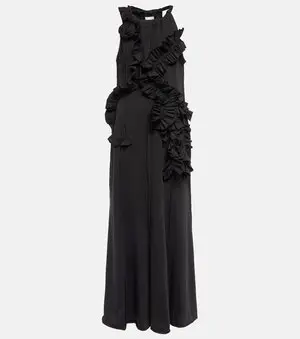 Dries Van Noten Ruffle-trimmed Maxi Dress - Black