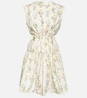 Agua Bendita Sucré Pradera Cotton Poplin Minidress - Beige