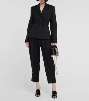 Alaïa Herringbone Tapered Wool Trousers
