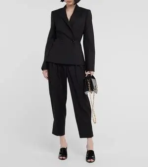 Alaïa Herringbone Wool Gabardine Double-breasted Blazer