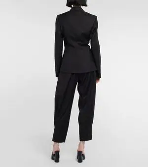Alaïa Herringbone Wool Gabardine Double-breasted Blazer