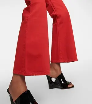 Alaïa High-rise Bootcut Jeans In Rouge