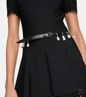 Alaïa Faux Pearl-embellished Leather Belt