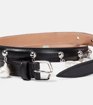 Alaïa Faux Pearl-embellished Leather Belt