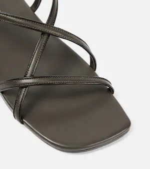Dries Van Noten Leather Square Open Toe Platform Sandals