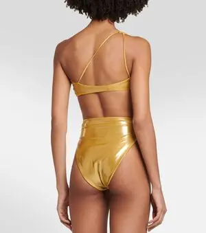 Jade Swim Incline High-rise Bikini Bottom - Gold
