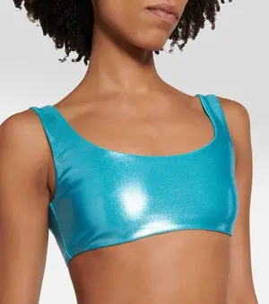 Jade Swim Rounded Edges Bikini Top - Blue