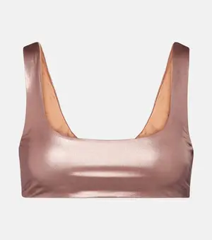 Jade Swim Rounded Edges Bikini Top - Brown
