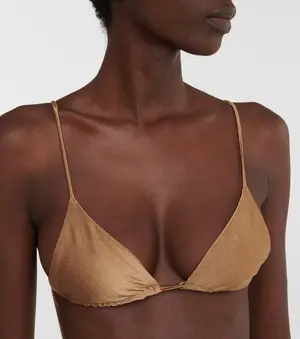 Jade Swim Via Triangle Bikini Top - Brown