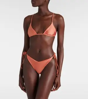 Jade Swim Triangle Bikini Top - Red