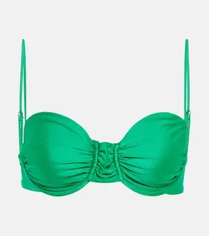 Jade Swim Mia Ruched Bikini Top - Green