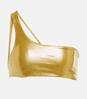 Jade Swim Jade Swim Apex One-Shoulder Bikini Top Gold