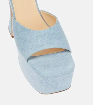 Magda Butrym Denim Platform Mules - Blue