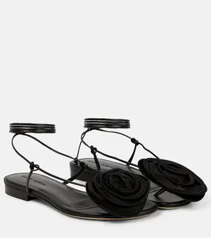 Magda Butrym Appliqué Leather Sandals - Black