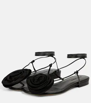 Magda Butrym Appliqué Leather Sandals - Black