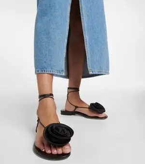 Magda Butrym Appliqué Leather Sandals - Black