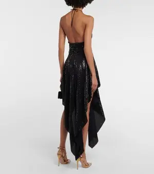 Alexandre Vauthier Sequined Halterneck Minidress - Black