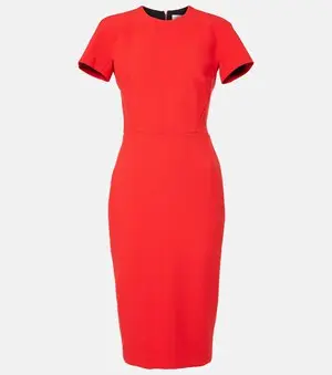 Victoria Beckham Crêpe Midi Dress - Red
