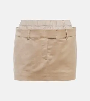 AYA MUSE Layered Wool-blend Miniskirt
