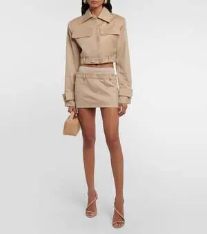 AYA MUSE Layered Wool-blend Miniskirt