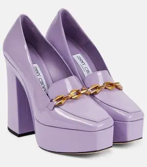 JIMMY CHOO Diamond Tilda Embellished Patent Leather Pumps - Purple