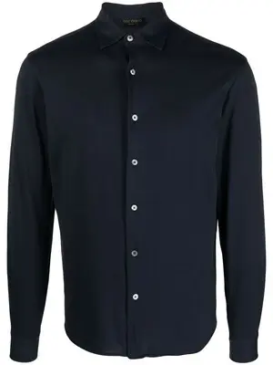 DELL'OGLIO Long-sleeve Cotton Shirt - Blue